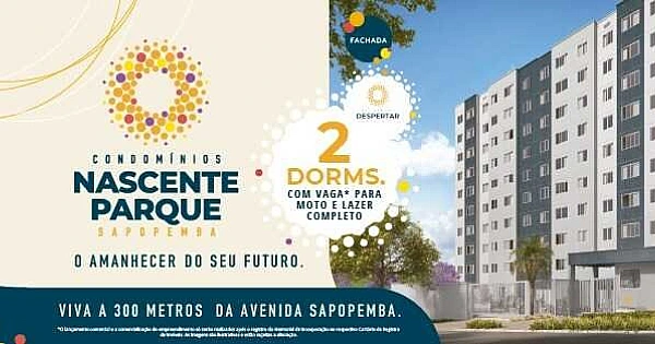 Nascente Parque Sapopemba, 2 Dormitórios Com Lazer Completo
